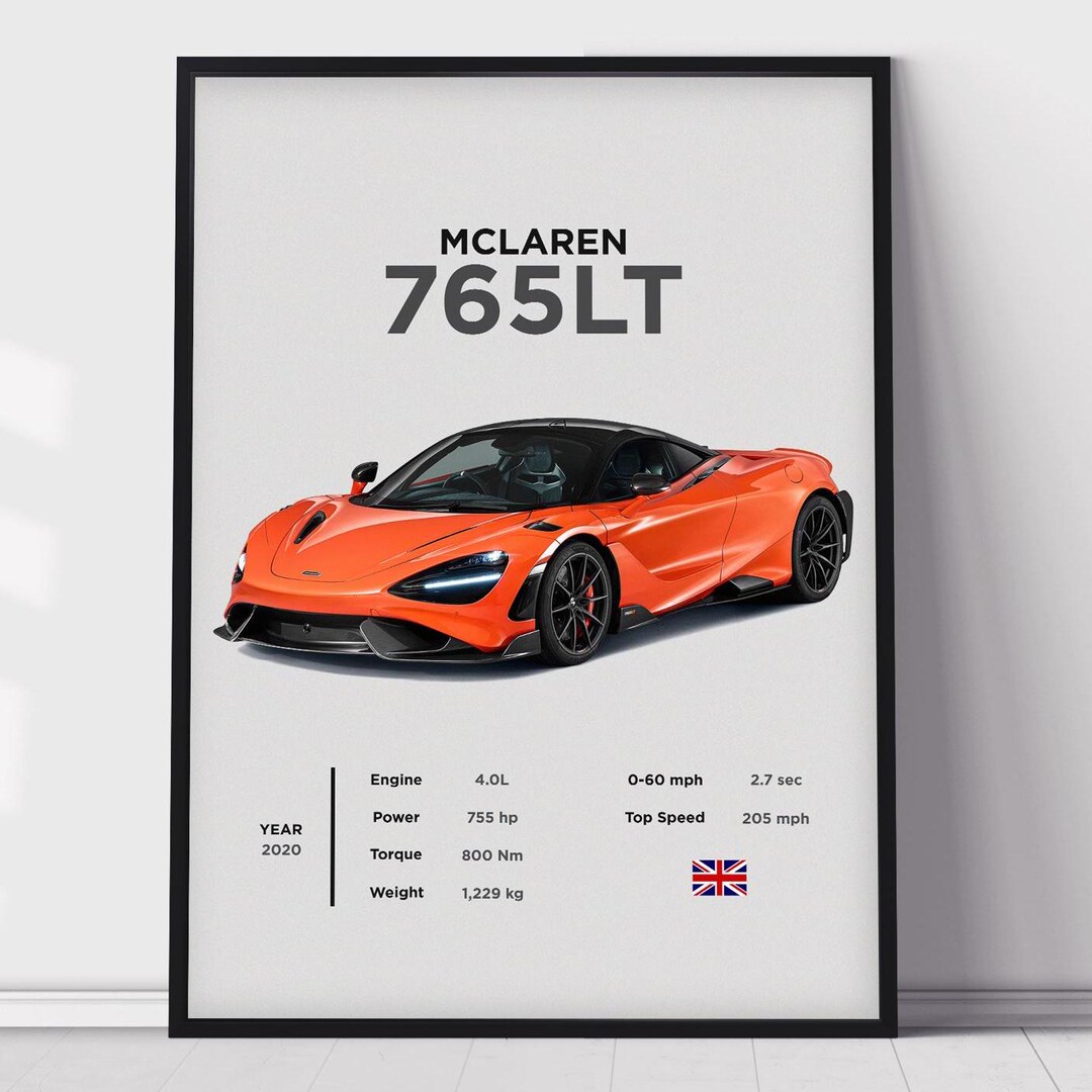Mclaren 765LT Car Poster, Boys Room Decor (digital Download) - Etsy