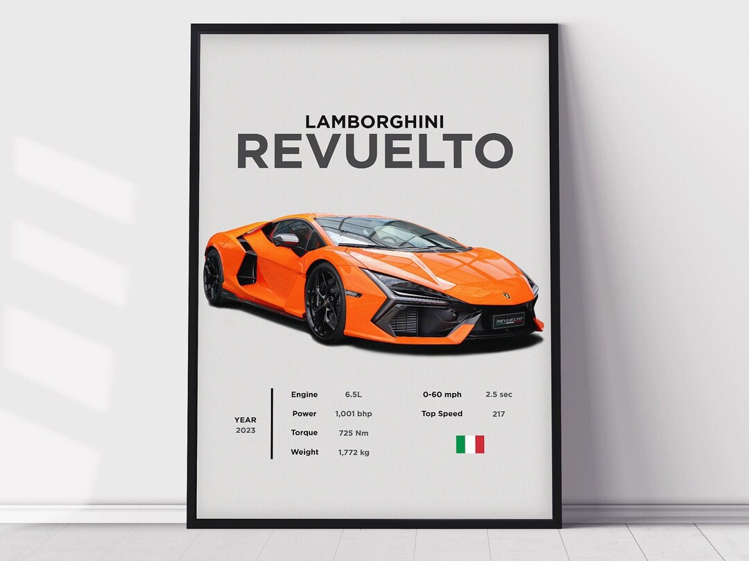 Lamborghini Revuelto Poster Print, Boys Room Decor, Home Office Art ...