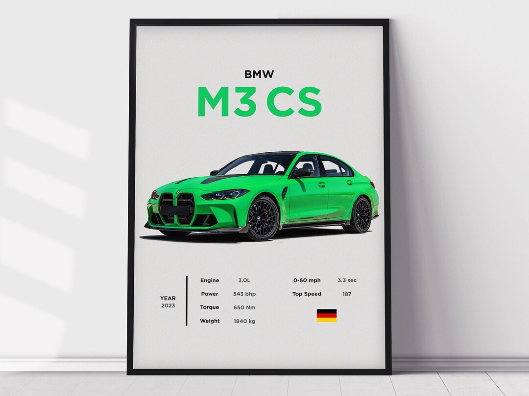 BMW M3 CS Poster, Boys Room Decor, Home Office Art, Room Decor, Digital ...