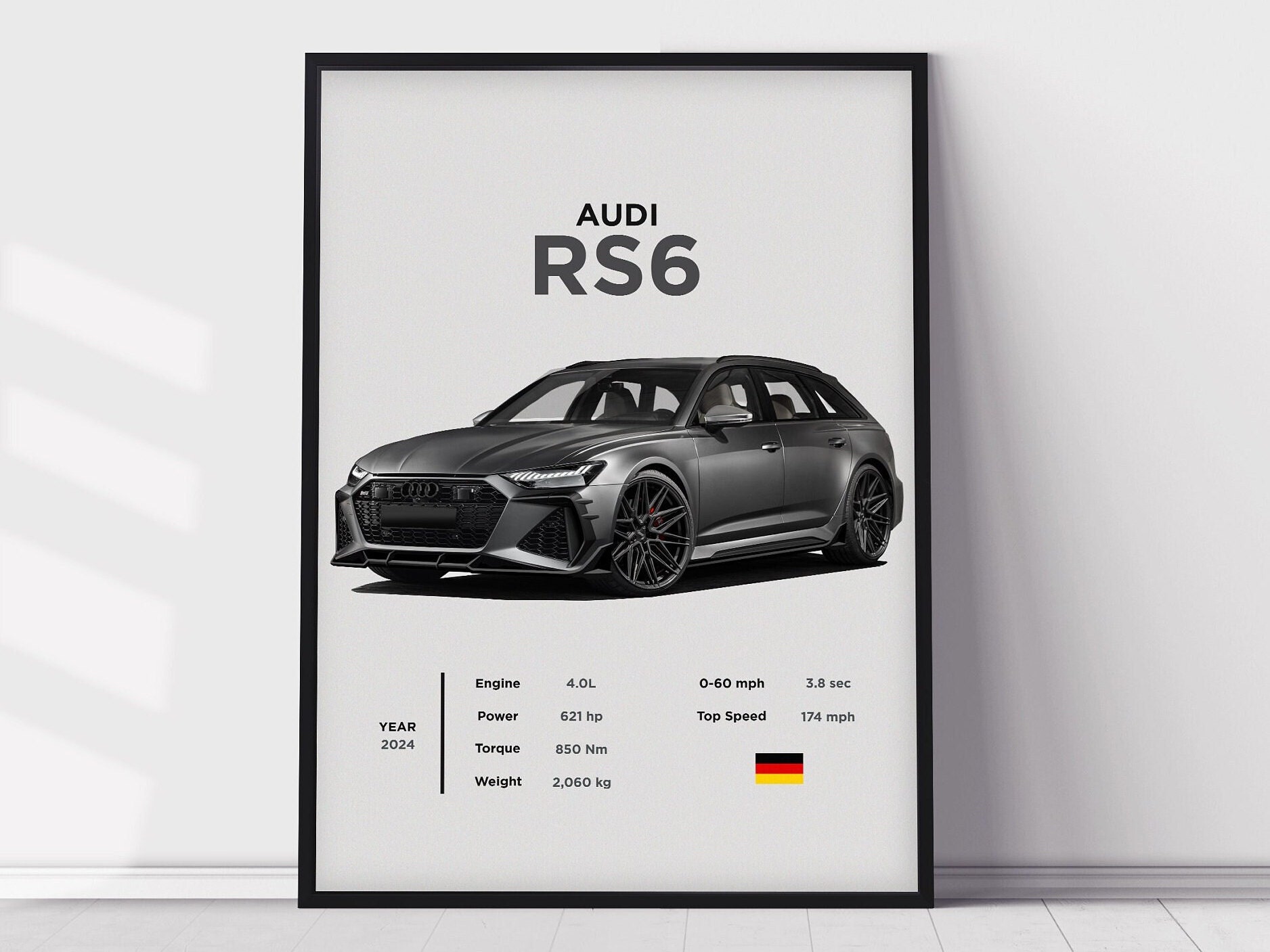 Audi RS6 Poster Print, Boys Room Decor, Home Office Art, Room Decor ...