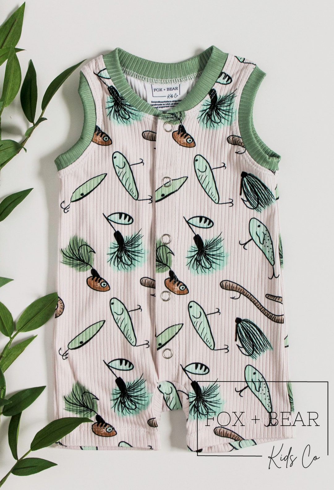 Fishing Lure Shortie Romper, Outdoor Themed Romper, Fishing Romper ...