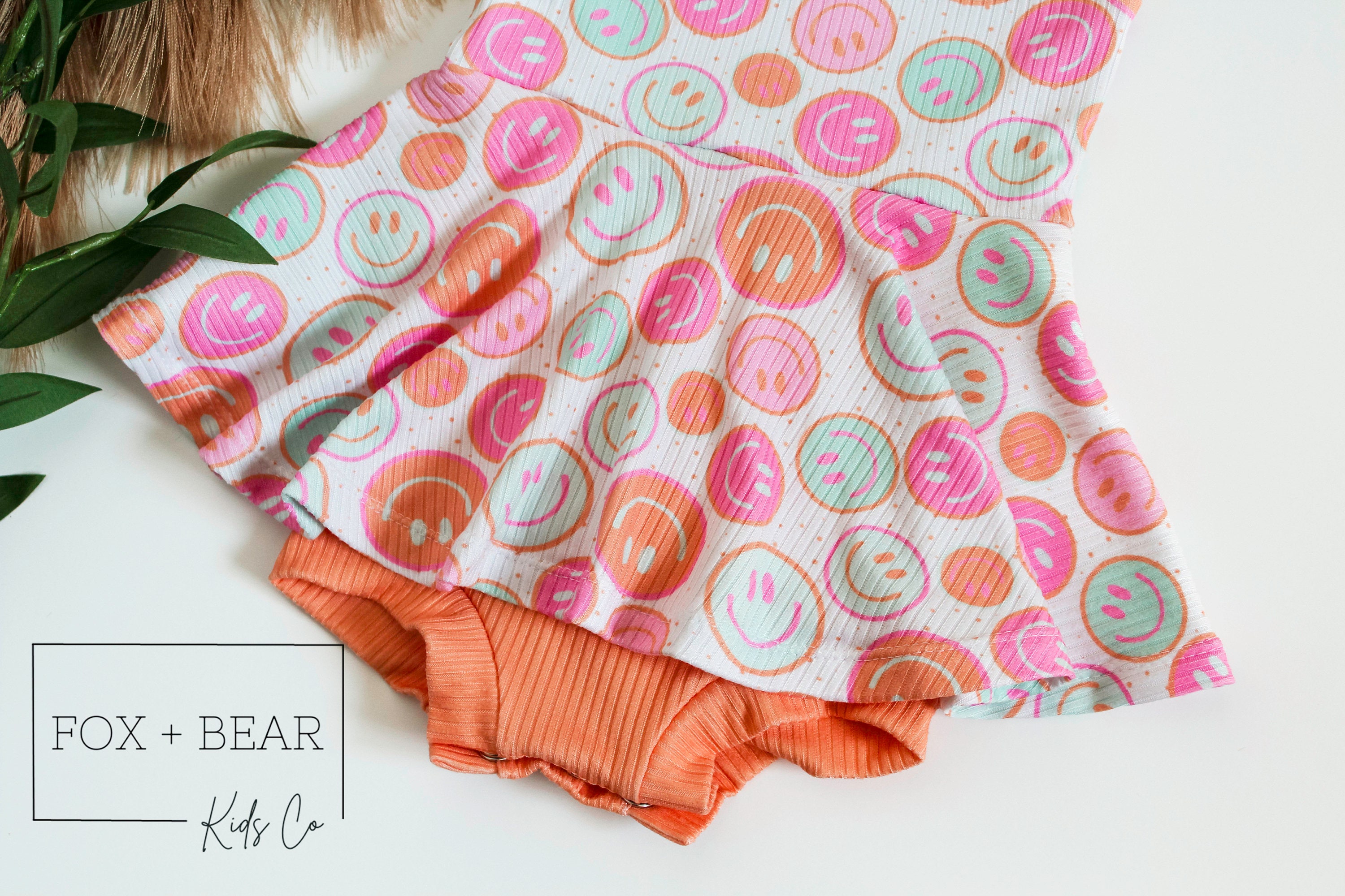 Pink Smilies Skirted Bodysuit, Smiley Face Outfit, Baby Girl Smiley ...