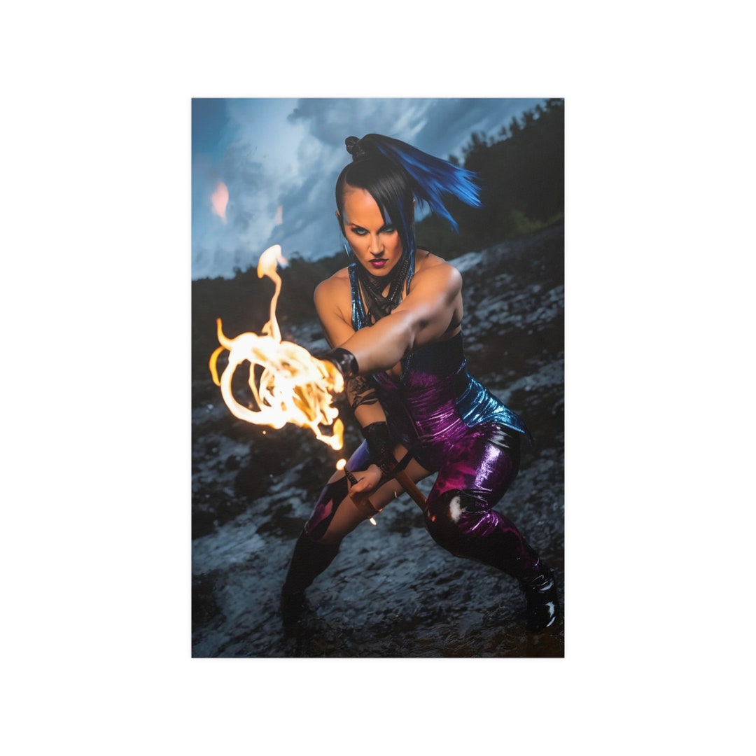 Fire Sorceress Assassin Satin Poster - Etsy
