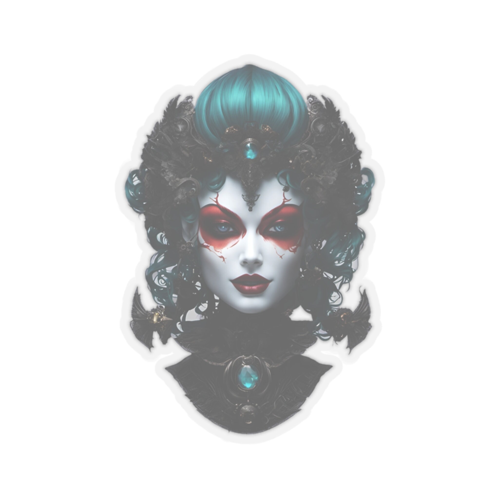 Porcelain Doll Turquoise Kiss Cut Stickers Etsy