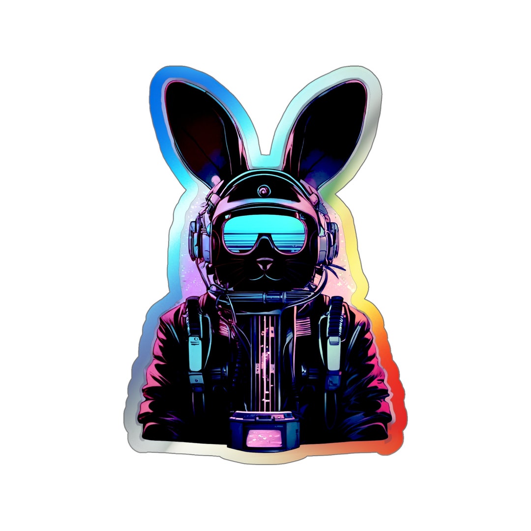 Techno Bunny Holographic Die-cut Stickers - Etsy