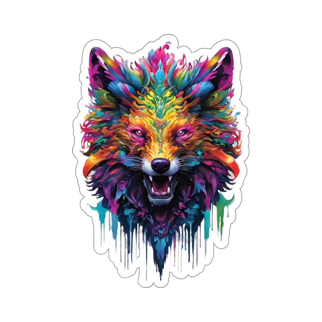 Graffiti Splash Wolf Fang Kiss-cut Stickers - Etsy