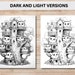 Fantasy Cat House Coloring Pages Cat Tree House Coloring Pages Adult ...