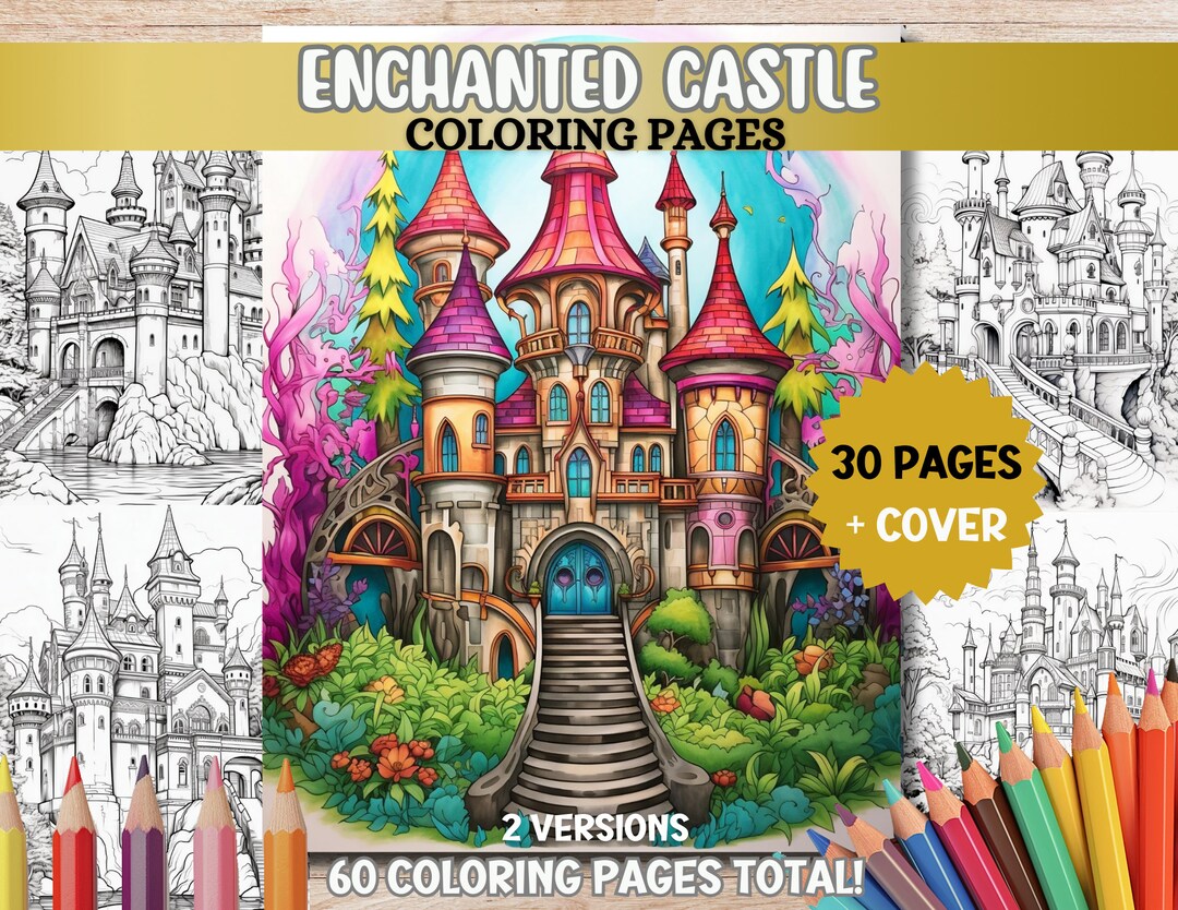 Enchanted Castle Coloring Pages Magical Castles Coloring Pages Adult ...