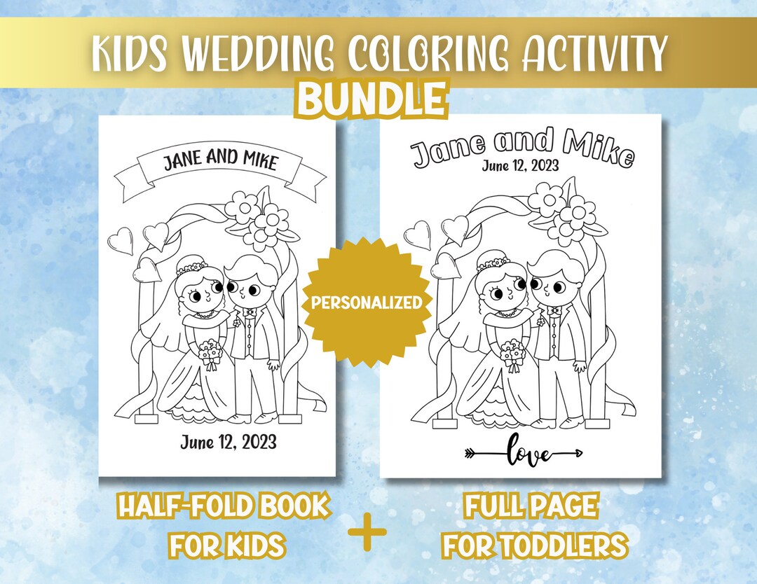 Kids and Toddler Wedding Activity Bundle Pack Kids Wedding Coloring ...