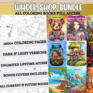 Coloring Book Whole Shop Bundle Coloring Pages Bundle PDF Printable ...