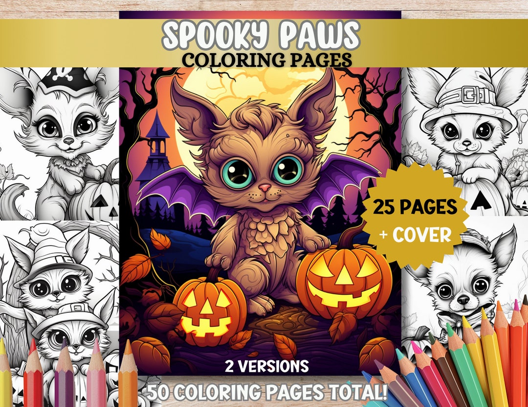 Cute Halloween Animals Coloring Pages Spooky Pumpkin Coloring Pages ...