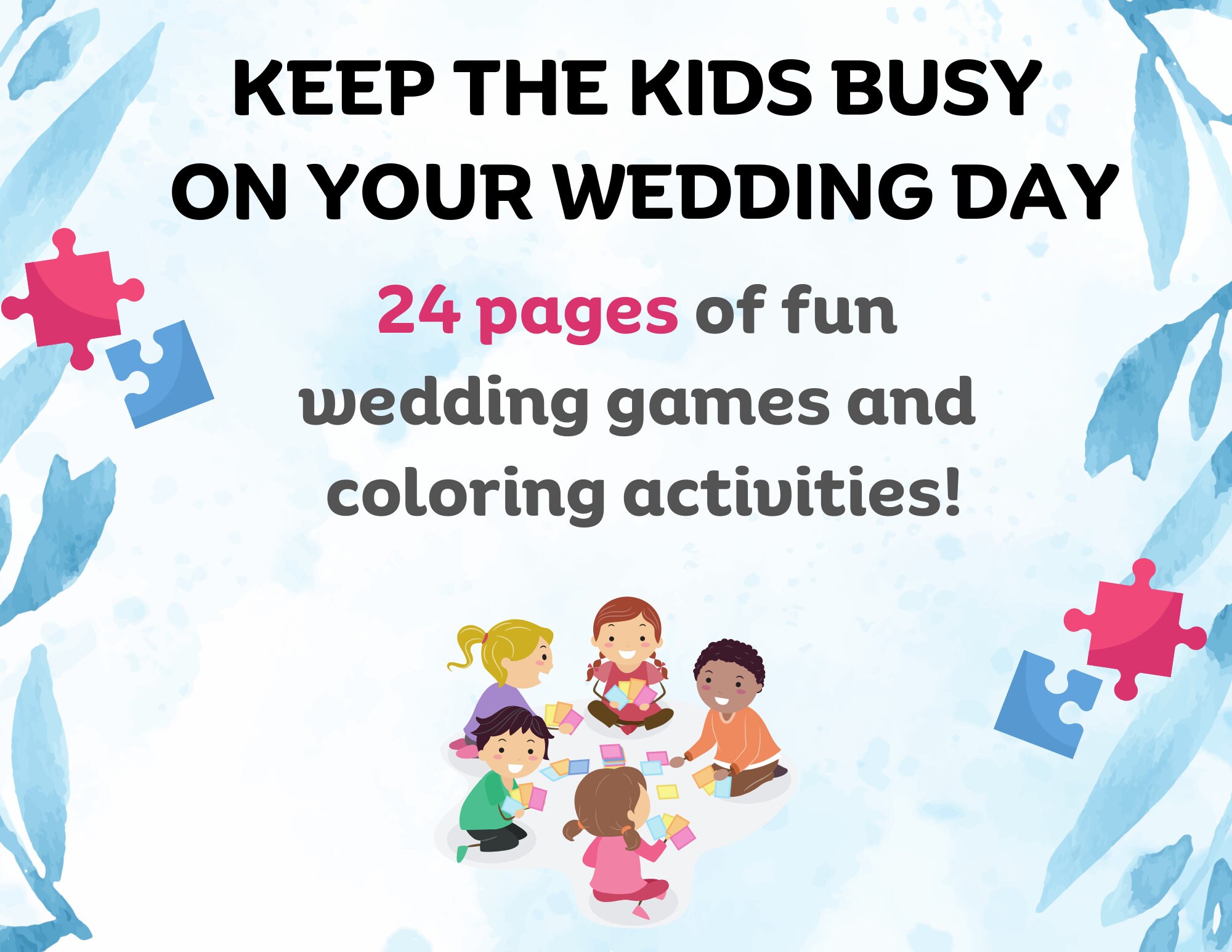 Kids Wedding Coloring Pages Kids Wedding Activity Book Reception ...