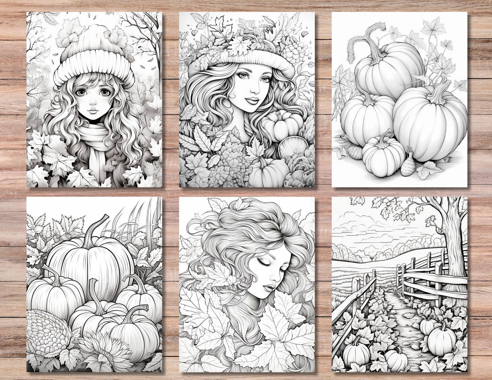 Fall Coloring Pages Autumn Coloring Pages Adult Coloring Book PDF ...