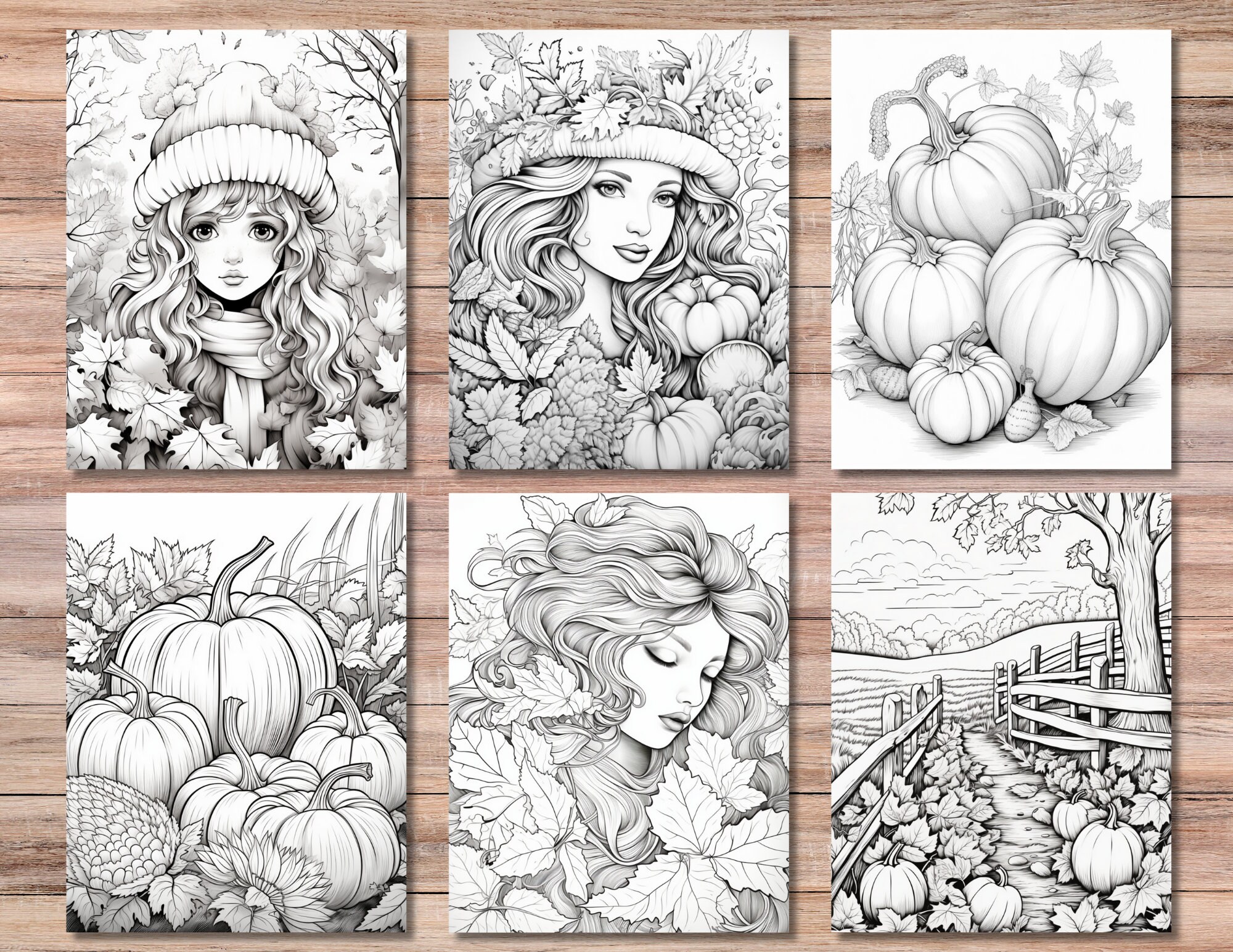 Fall Coloring Pages Autumn Coloring Pages Adult Coloring Book PDF ...