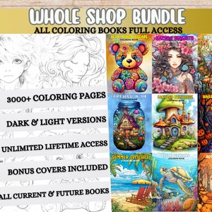 Coloring Book Whole Shop Bundle Coloring Pages Bundle PDF Printable ...