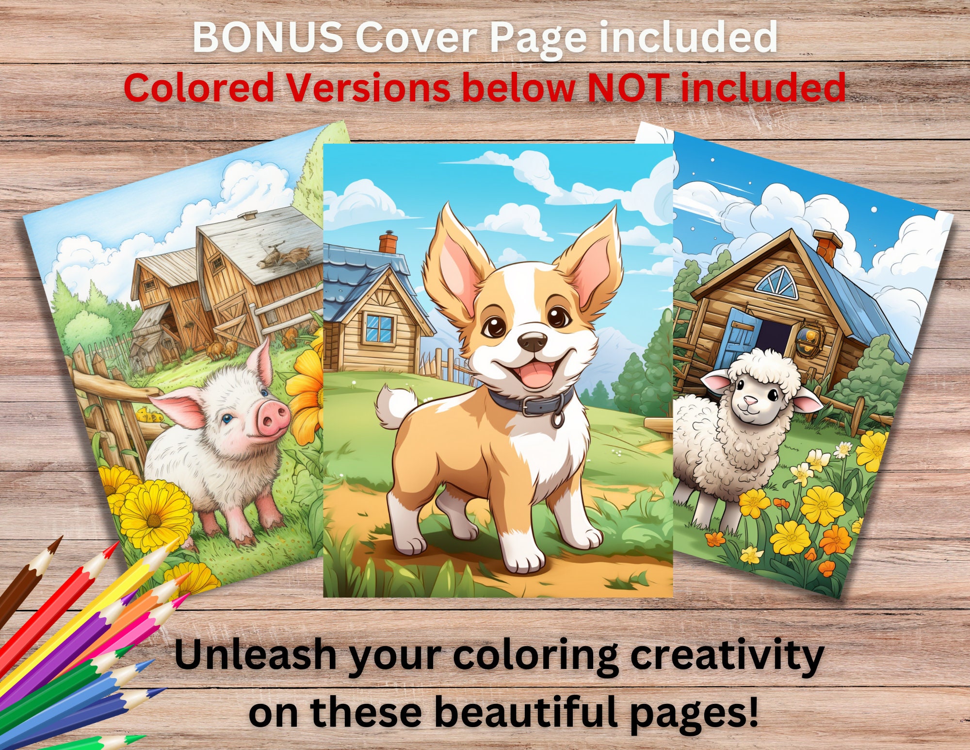 Farmhouse Coloring Pages Ranch Style Houses Cute Animals Farm Country ...