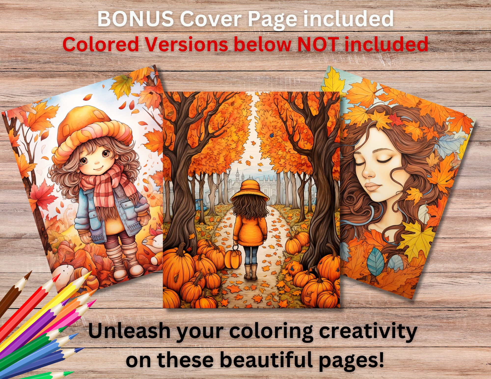 Fall Coloring Pages Autumn Coloring Pages Adult Coloring Book PDF ...