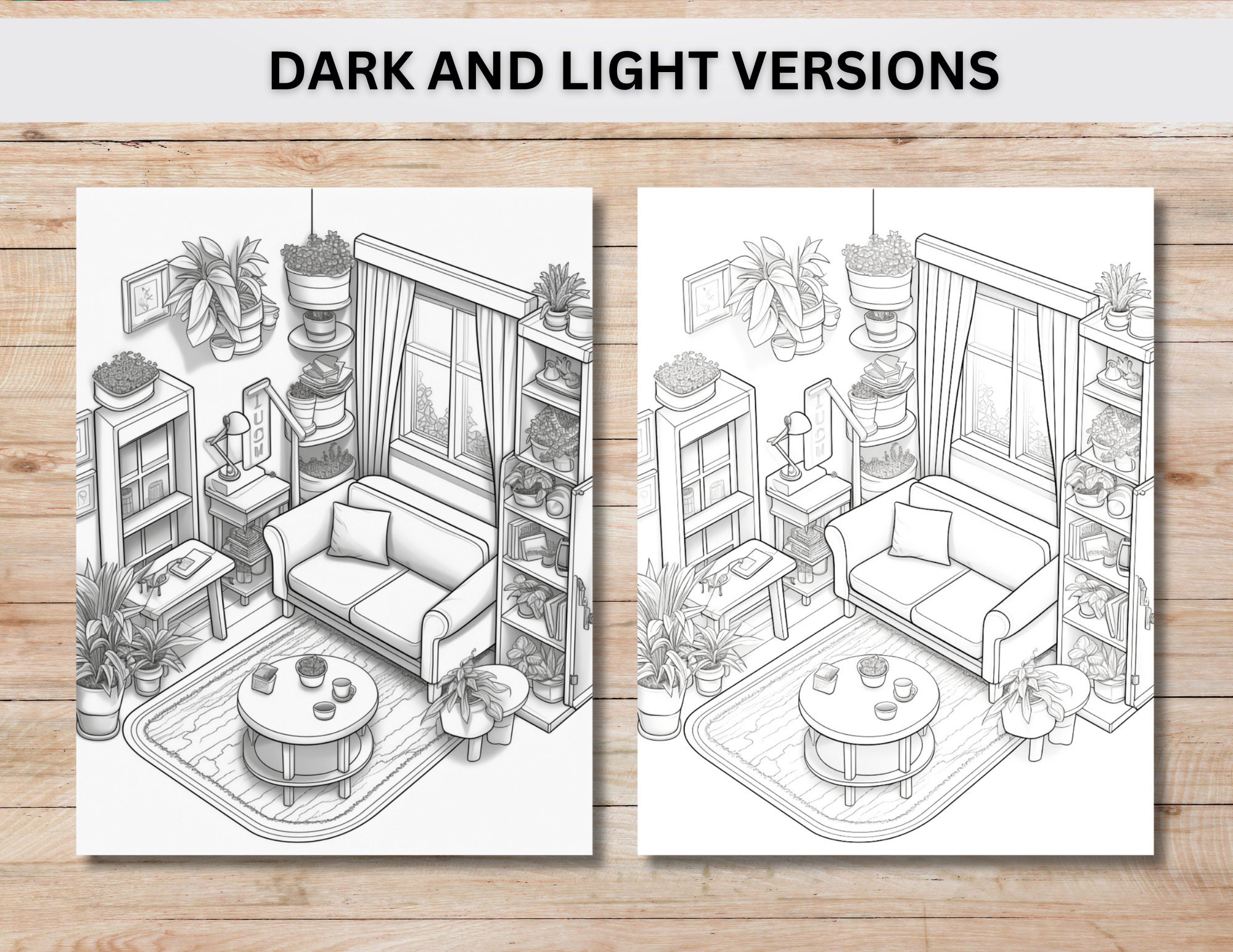 Pocket Room Coloring Pages Isometric Interior Cute Coloring Pages Adult ...