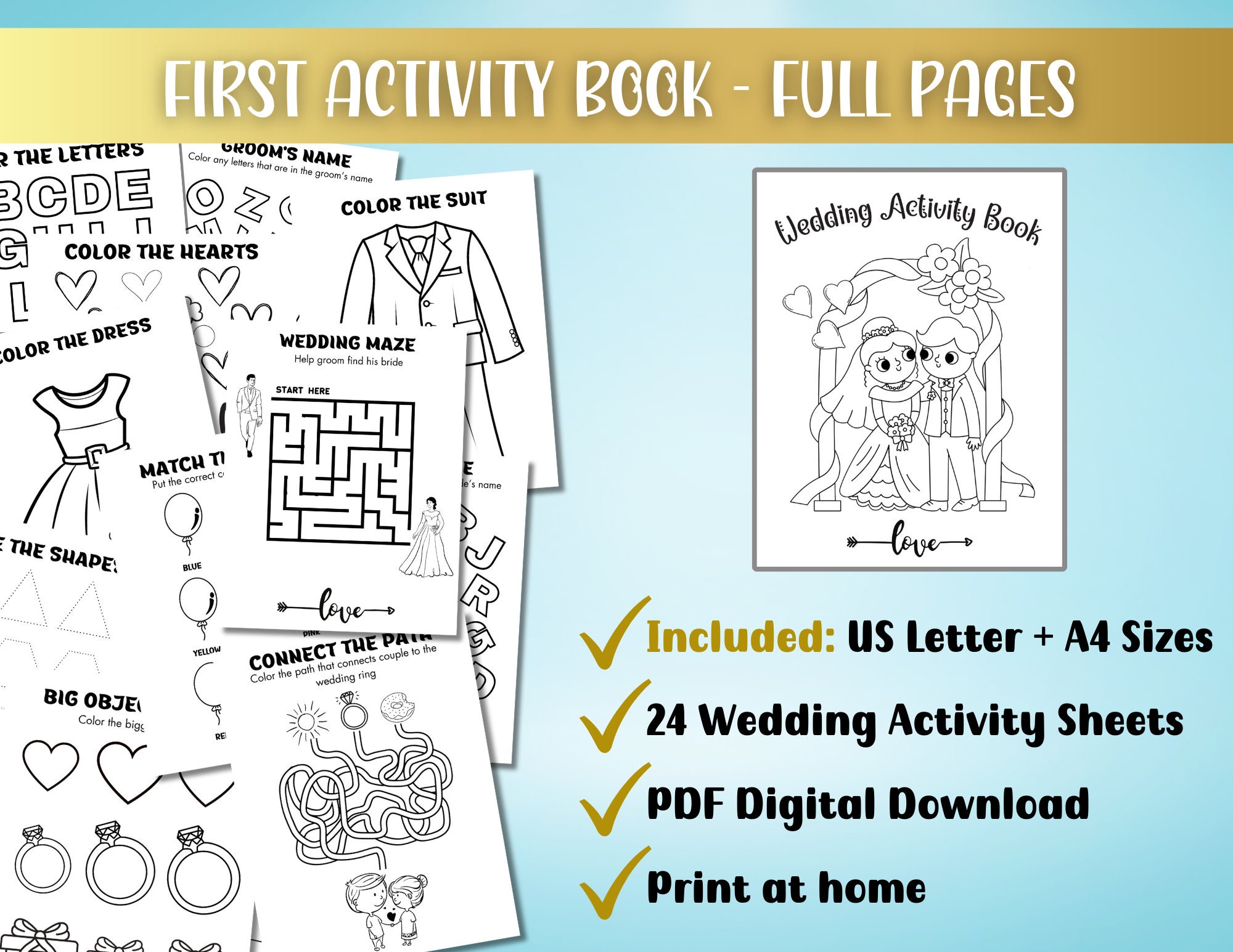 Kids Wedding Activity Bundle Pack Ultimate Wedding Coloring Book ...