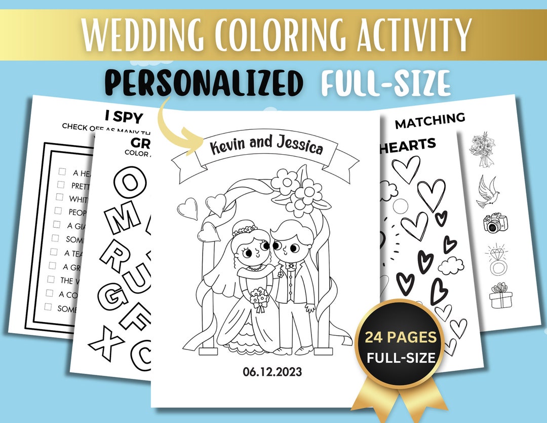 Kids Wedding Activity Coloring Pages for Kids Wedding Book - Etsy
