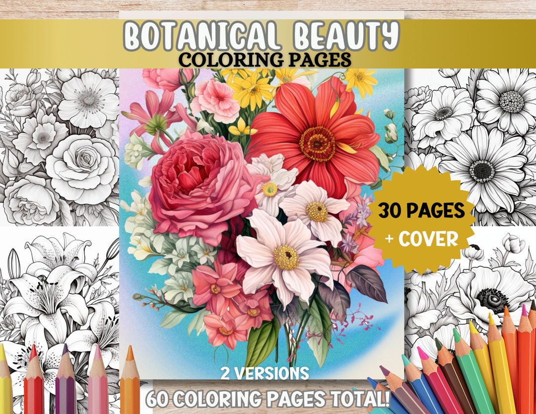 Bouquet Coloring Pages Botanical Coloring Page Happy Father's Day ...