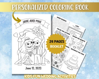 Kids Activity Book for Wedding Printable | English | Personalized Cover ...