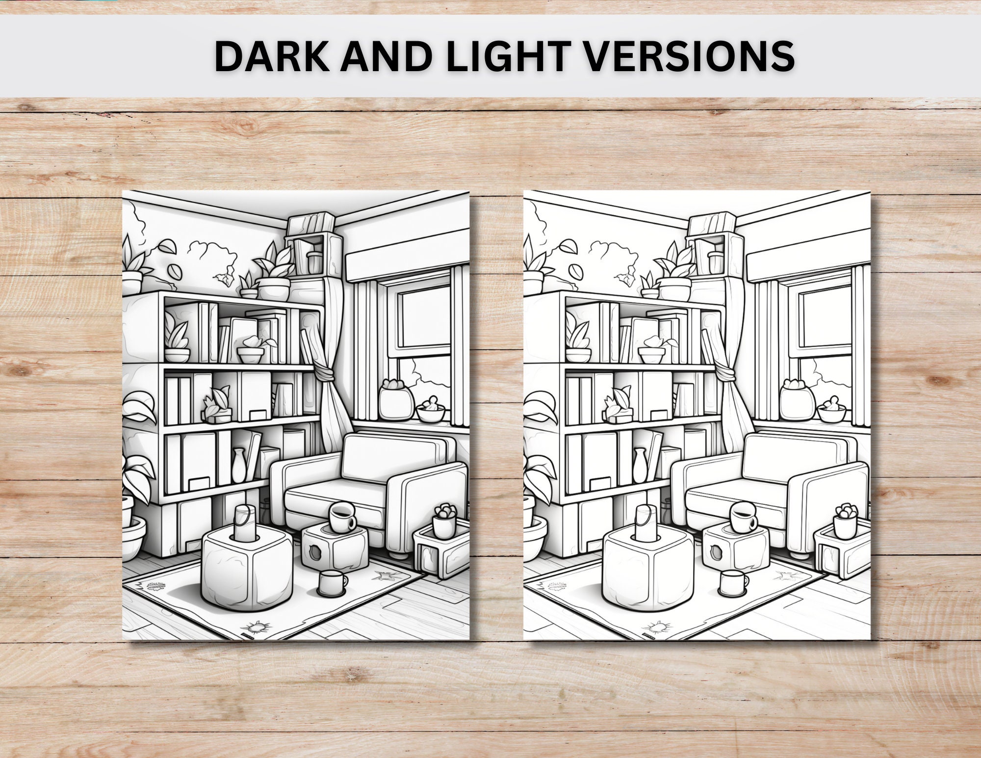 Cute Rooms Coloring Pages Kids House Coloring Pages Relaxing Adult ...