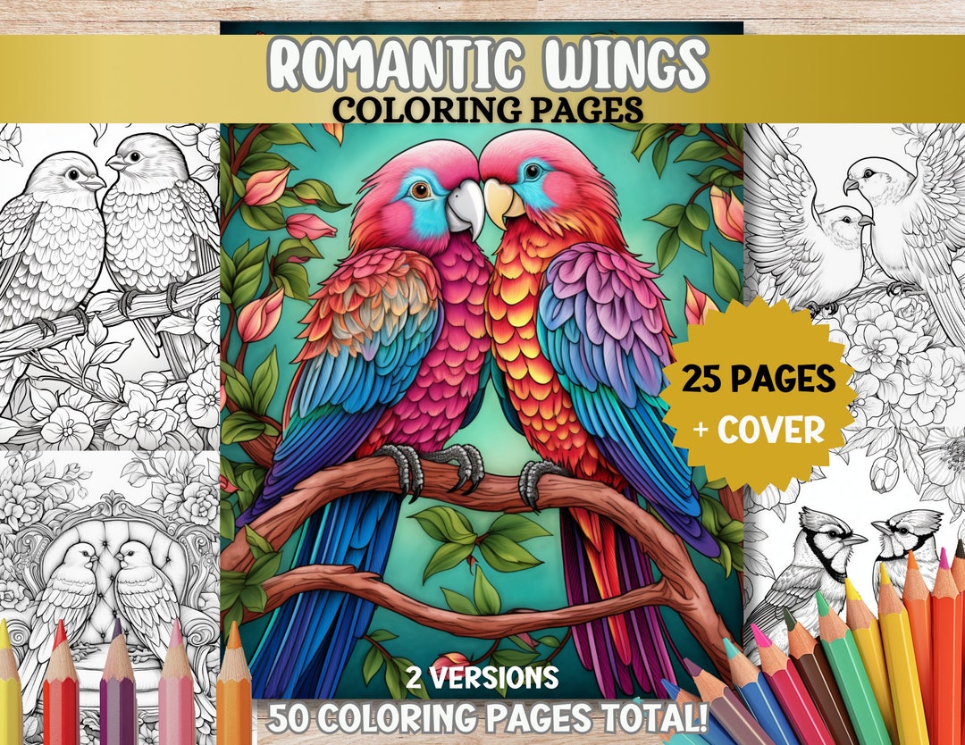 Love Birds Coloring Pages Valentines Day February Coloring Pages Adult ...