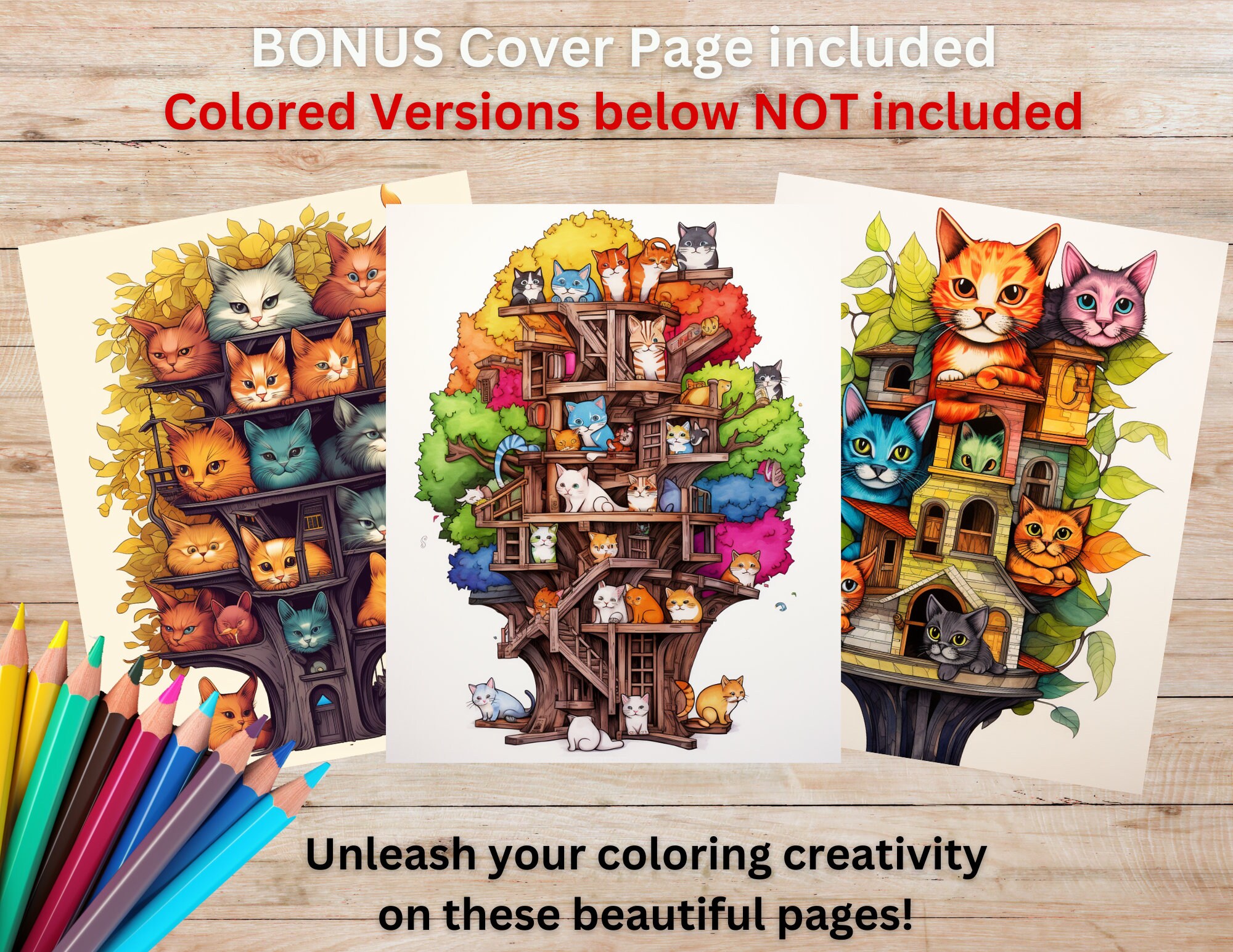 Fantasy Cat House Coloring Pages Cat Tree House Coloring Pages Adult ...
