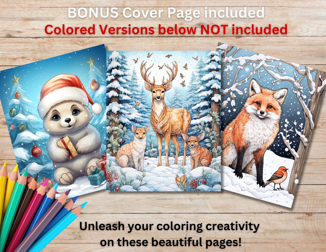 Winter Coloring Pages Christmas Coloring Pages Adult Coloring Book PDF ...