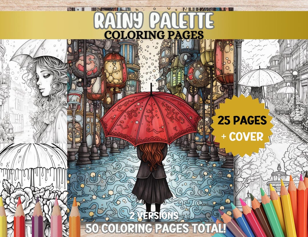 Rainy Days Coloring Pages Rainy Streets Coloring Pages Gloomy Color ...