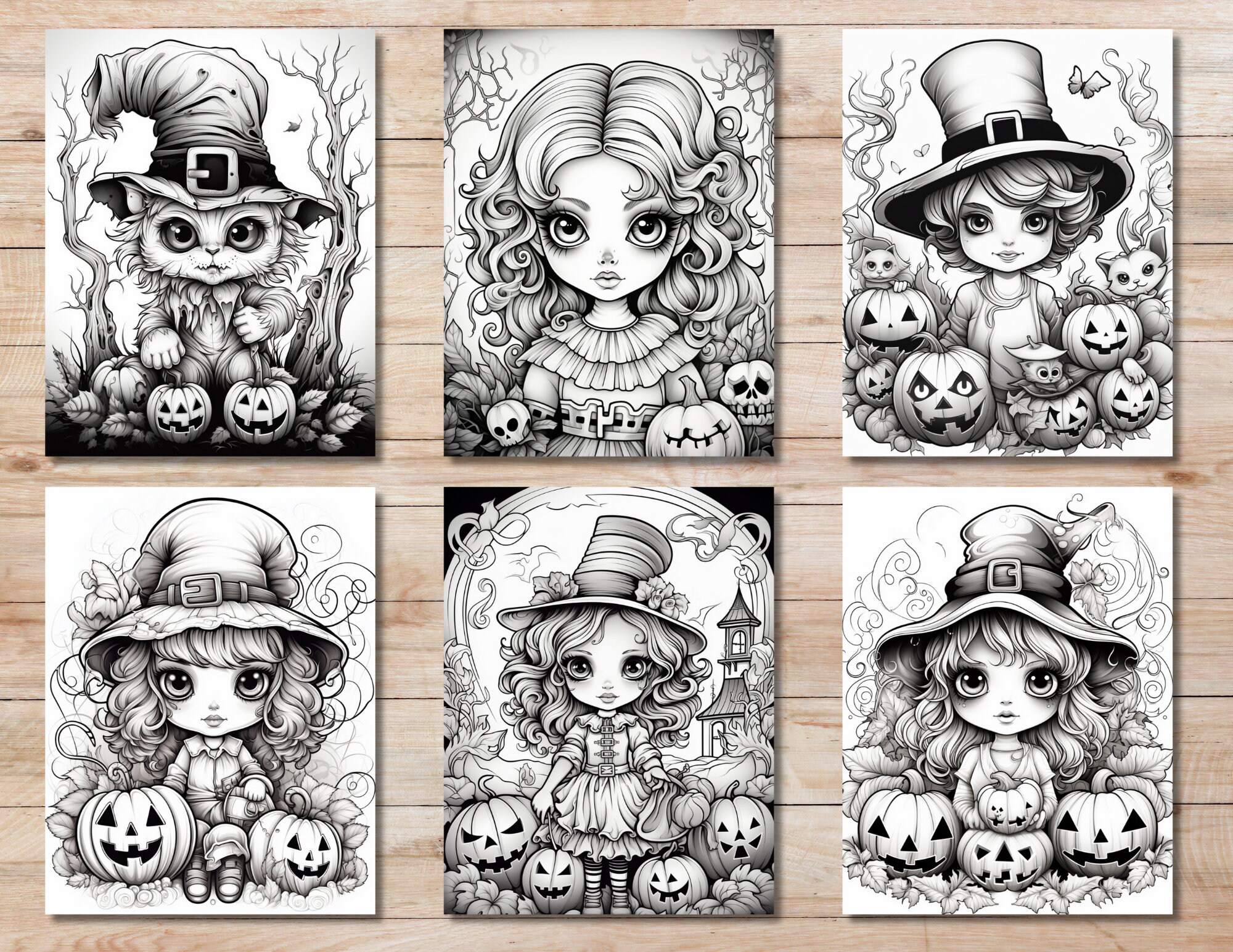 Cute Halloween Coloring Pages Spooky Kids Adult Coloring Book Fall ...