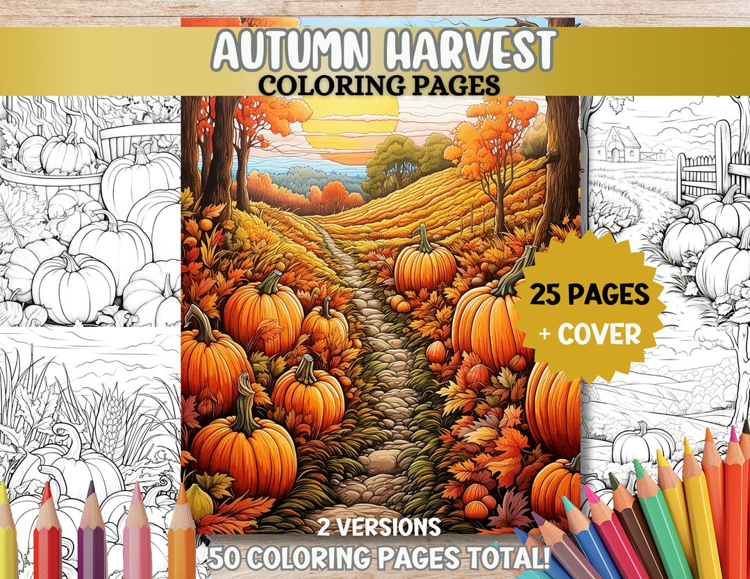 Autumn Harvest Coloring Pages Pumpkin Patches Coloring Pages Adult ...