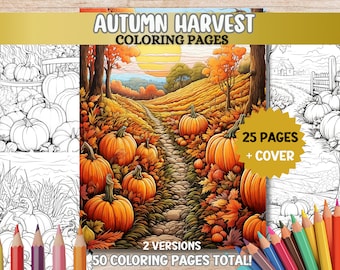 Fall Coloring Pages Autumn Coloring Pages Adult Coloring Book PDF ...