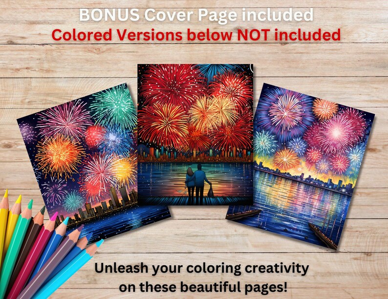 Fireworks Coloring Pages Colorful Night Coloring Pages New Year Adult ...