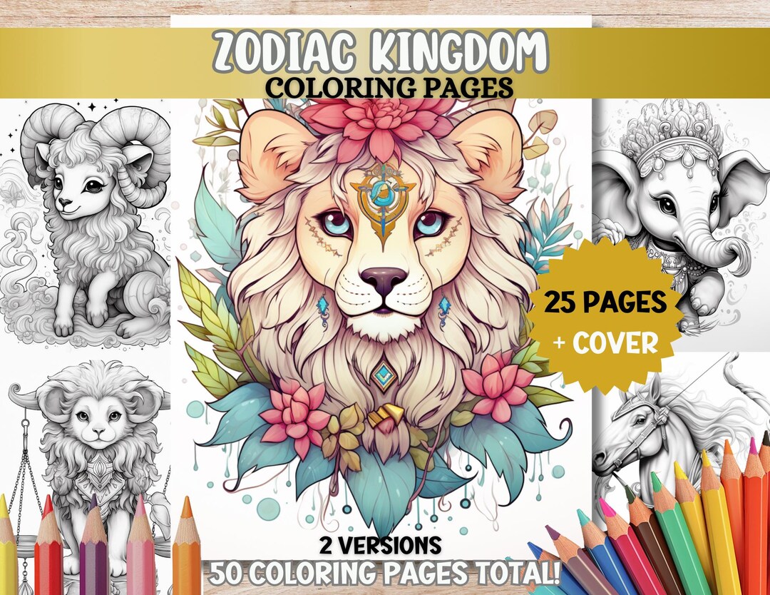 Zodiac Animals Coloring Pages Cute Zodiac Coloring Pages Adult Coloring ...