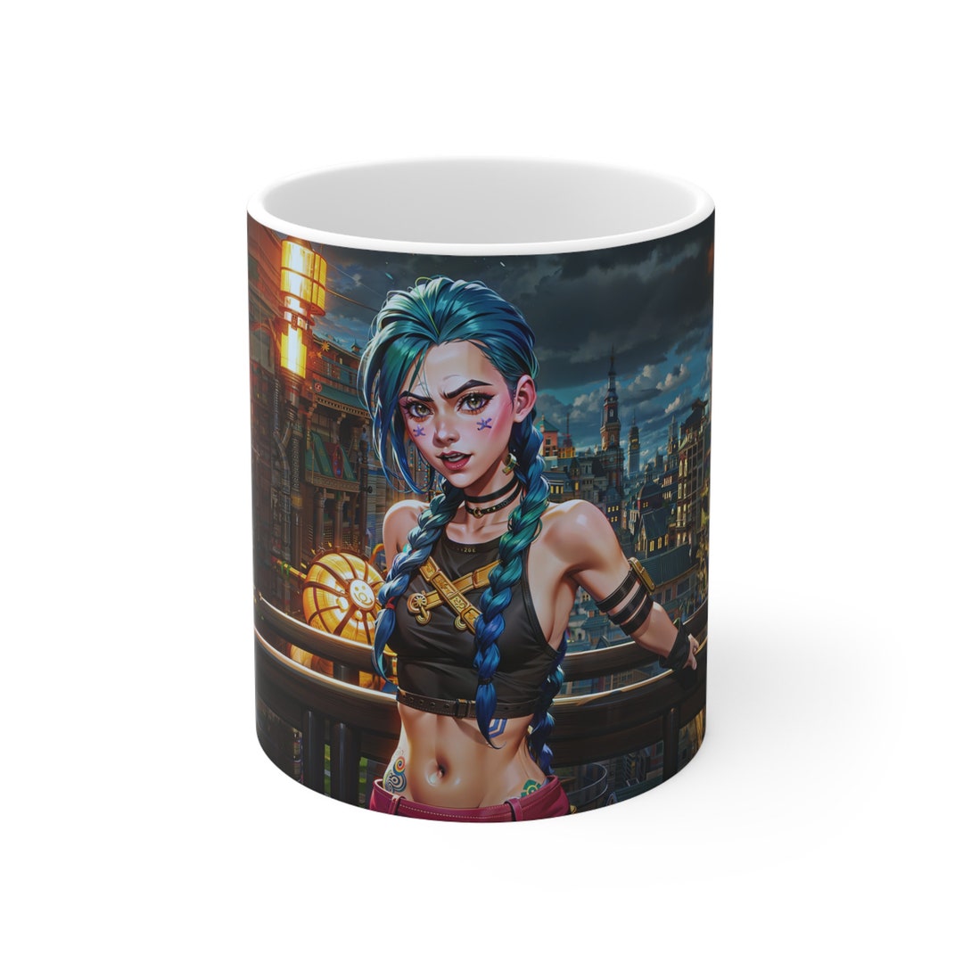 Arcane Jinx and Piltover Mug Lol Miracle Girl Characters With City ...