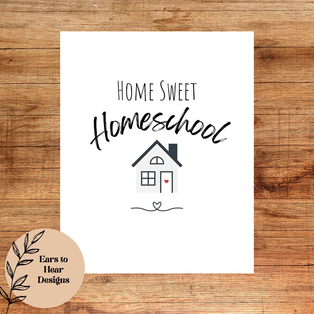 Home Sweet Homeschool, Homeschool Sign, Homeschool Sign Print, Neutral ...