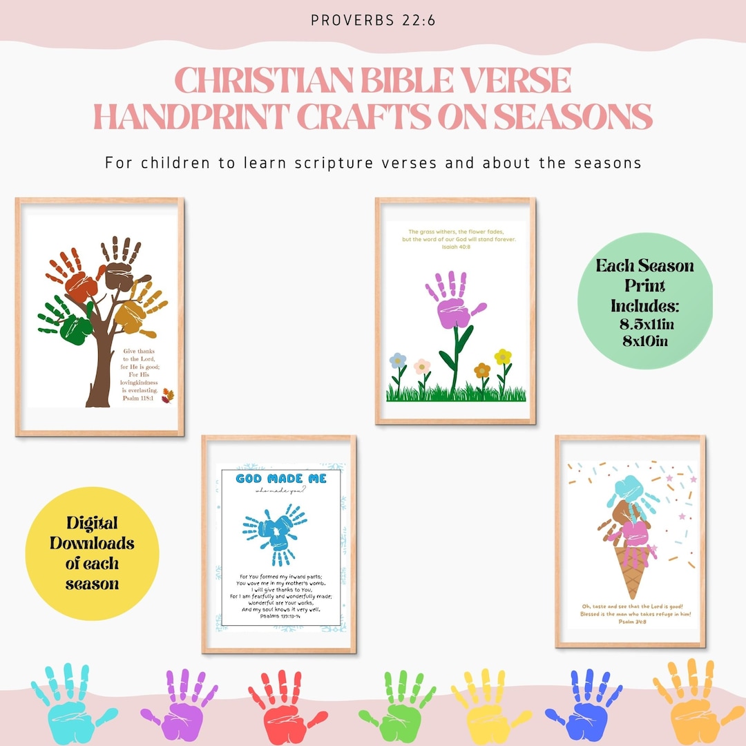 Christian Children/toddler Activities, Bible Verses Seasons Handprint ...