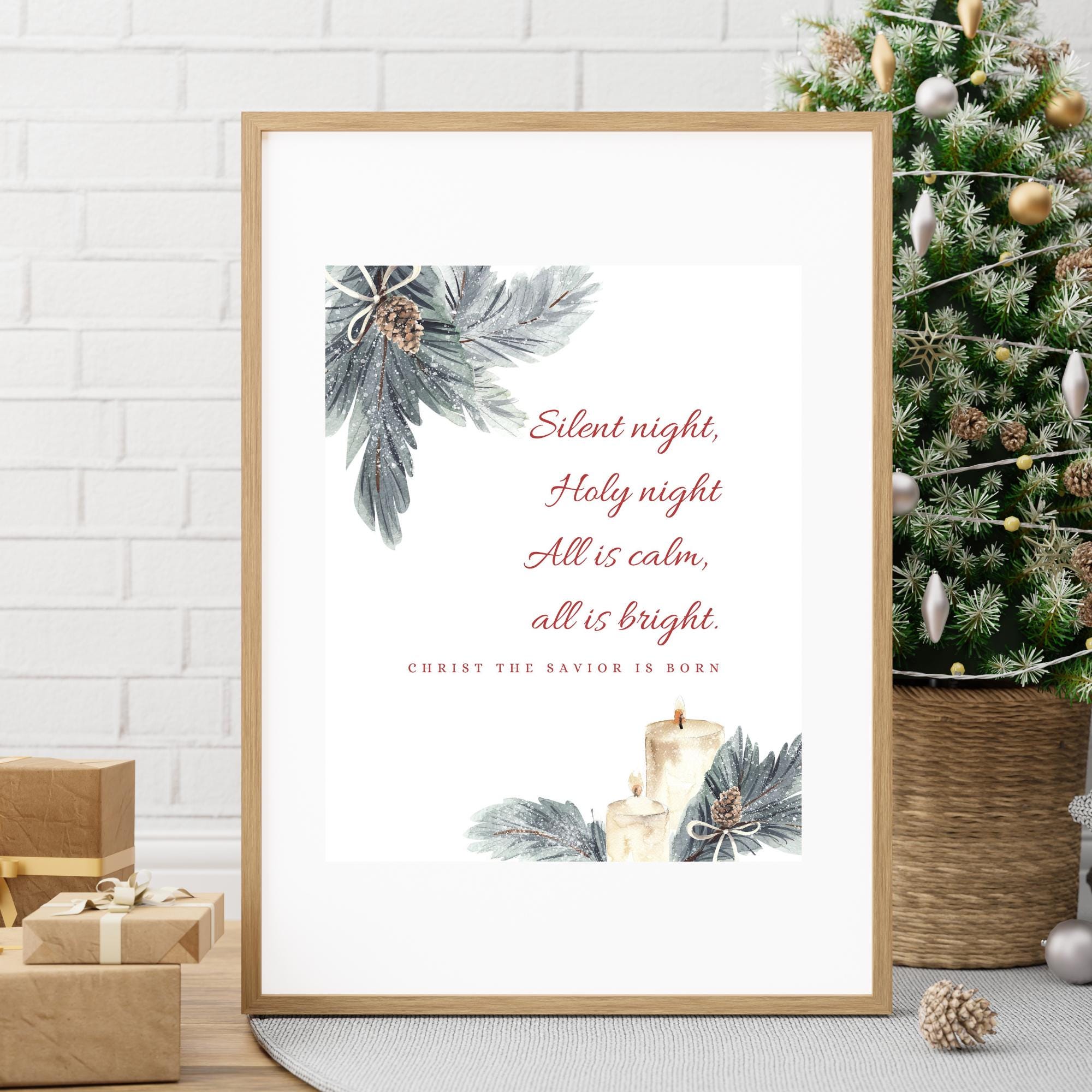 Silent Night Hymn, Holy Night Printable, Christ the Savior is Born ...