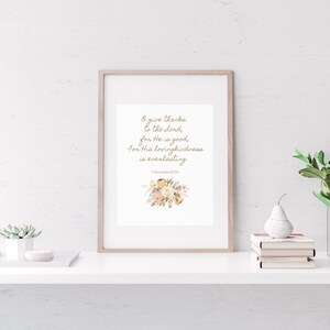 1 Chronicles 16:34, Give Thanks to the Lord, Bible Verse Printable Wall ...