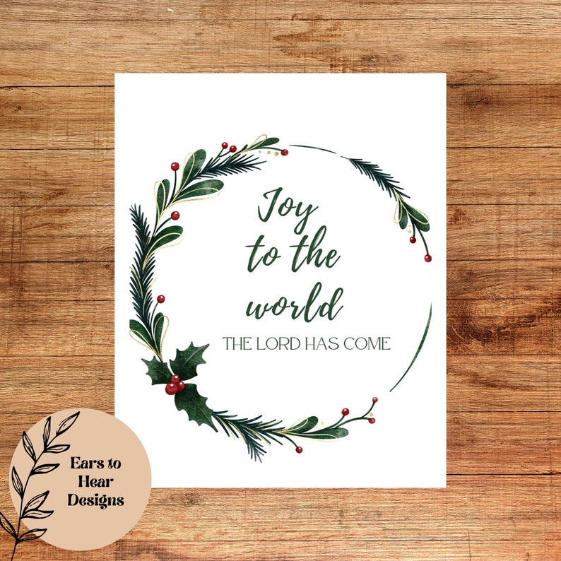 Joy to the World Hymn, the Lord Has Come, Christmas Christian Decor ...