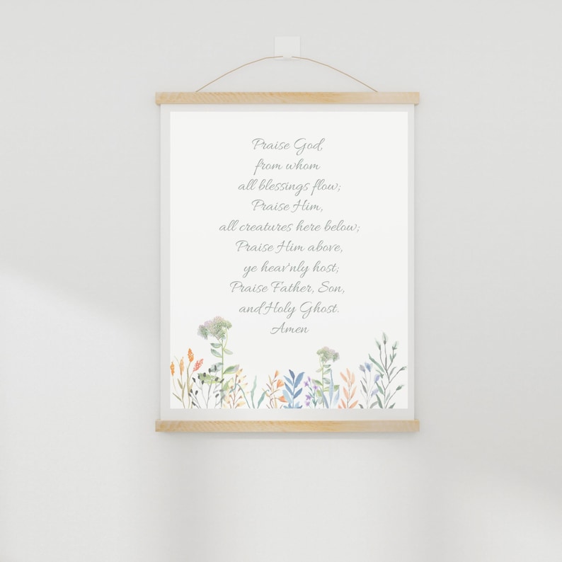 Praise God From Whom All Blessings Flow Sign, Doxology Sign, Christian ...