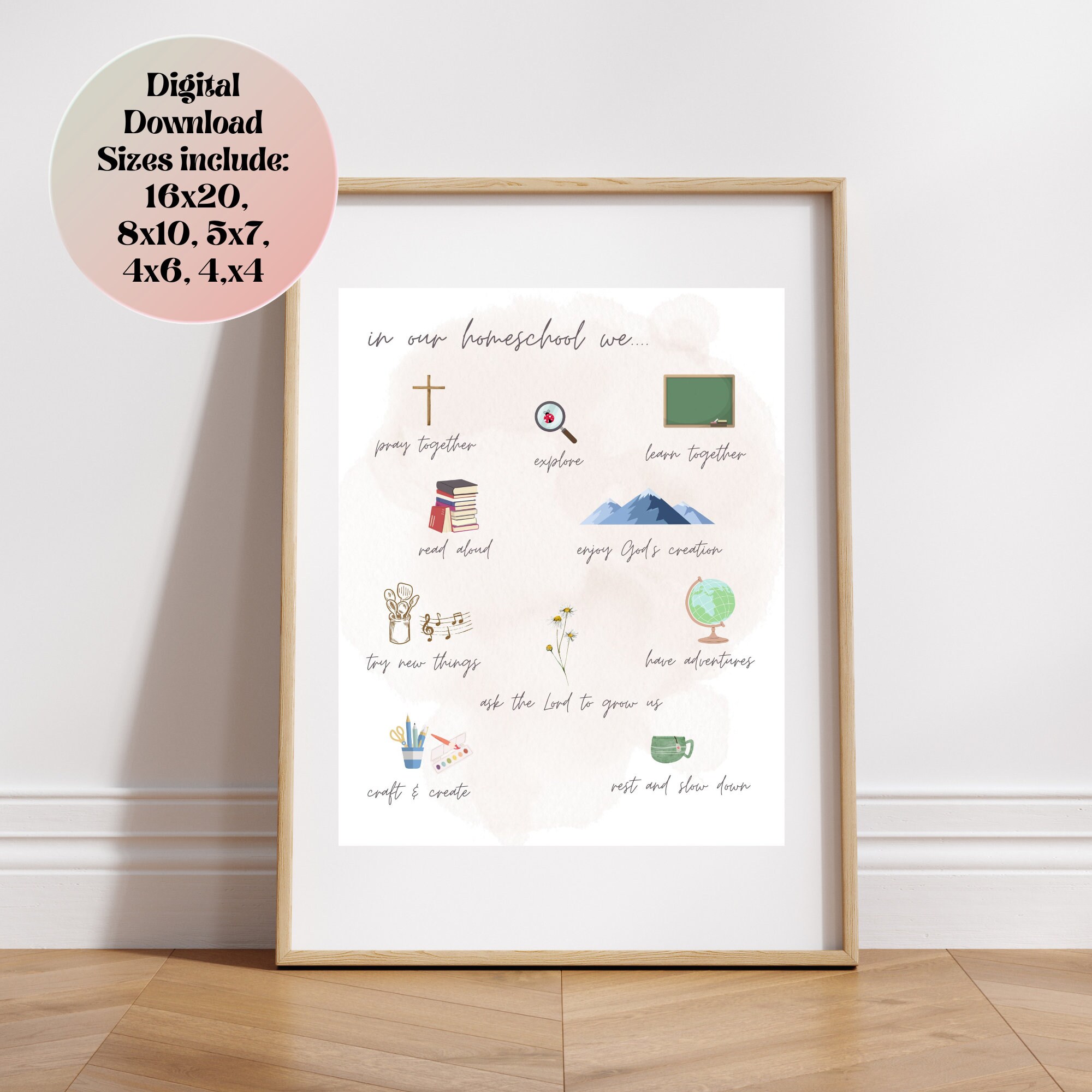 Christian Homeschool Wall Art, in Our Homeschool We, Homeschool Motto ...