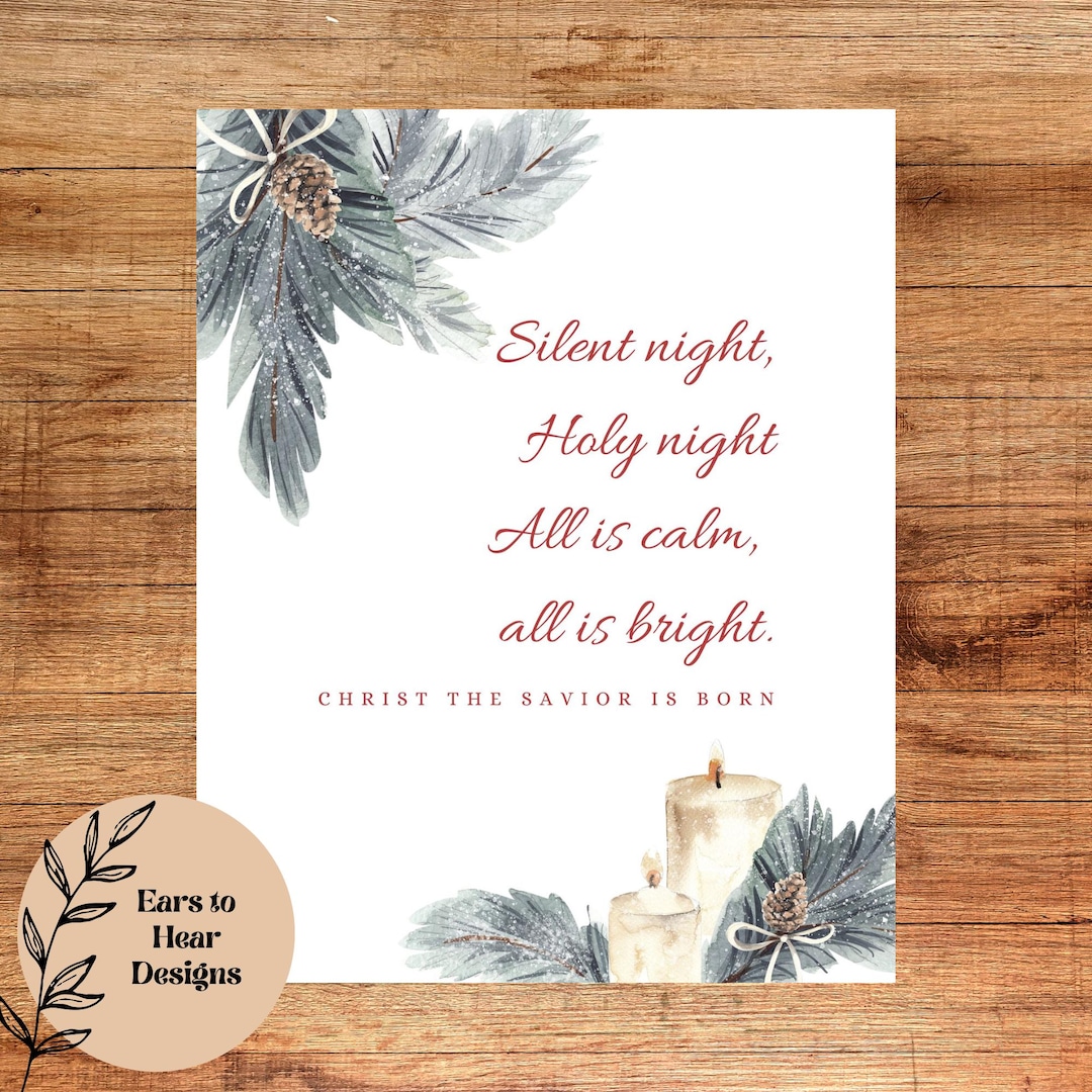 Silent Night Hymn, Holy Night Printable, Christ the Savior is Born ...