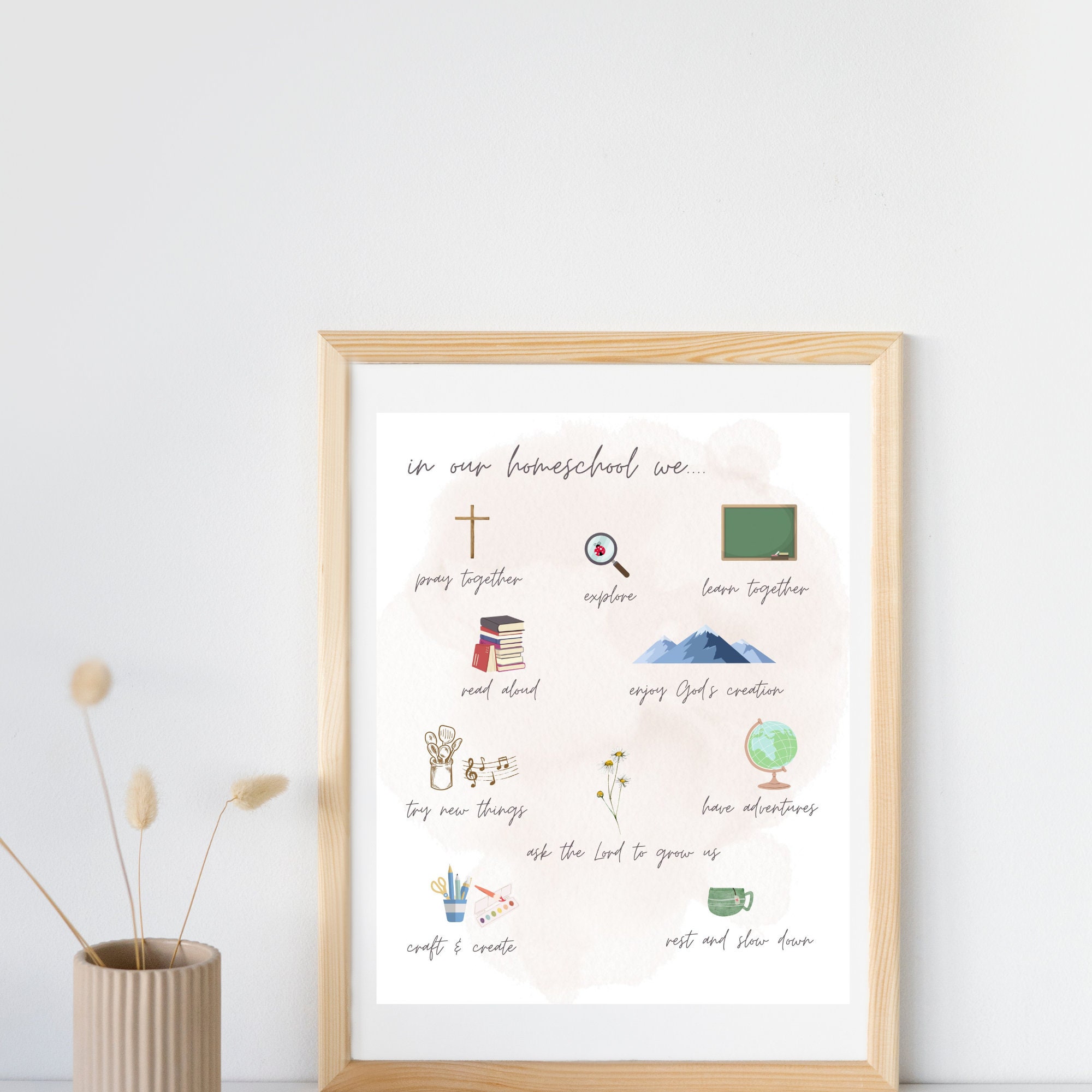 Christian Homeschool Wall Art, in Our Homeschool We, Homeschool Motto ...