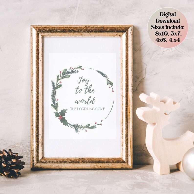 Joy to the World Hymn, the Lord Has Come, Christmas Christian Decor ...