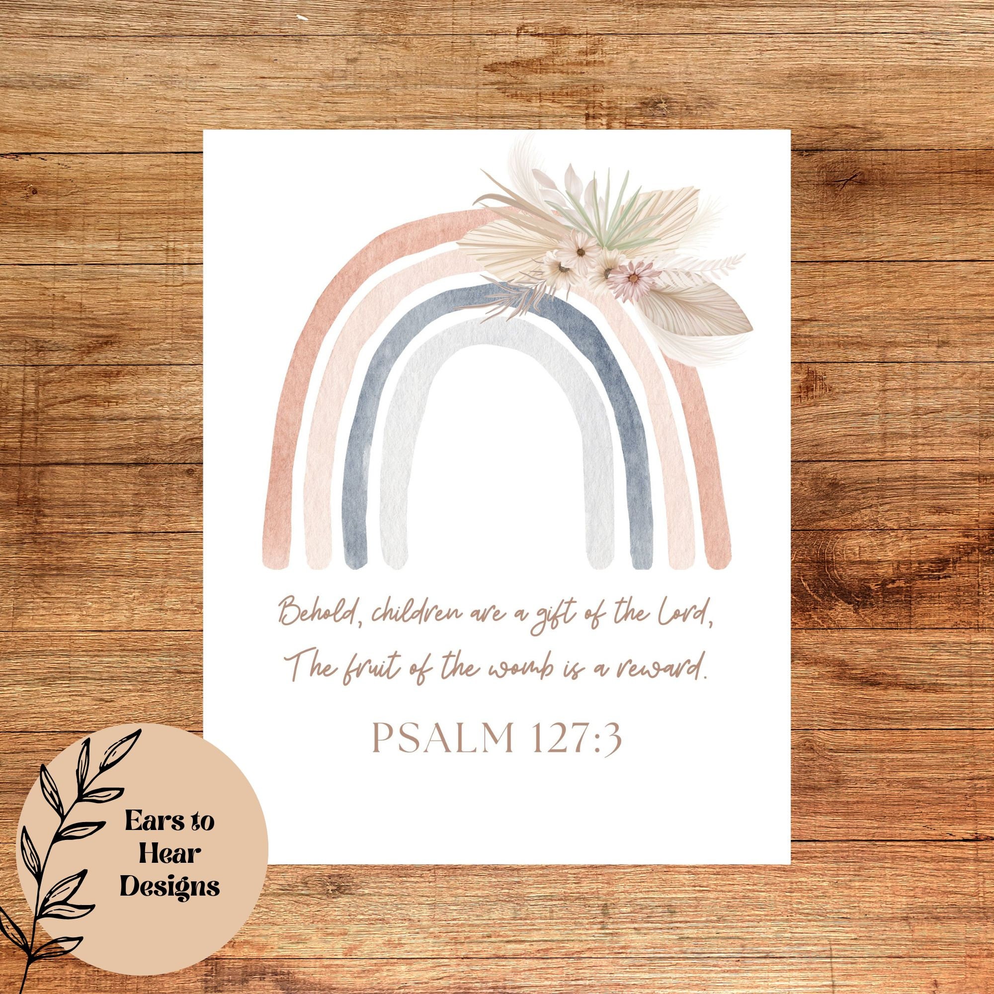 Psalm 127:3, Scripture Print, Pregnancy Gift, Christian Gift for Women ...