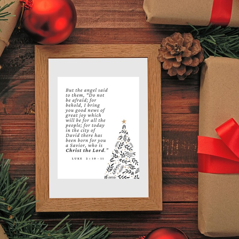 Luke 2:10-11, Christmas Bible Verse Wall Art, Christmas Bible Print ...