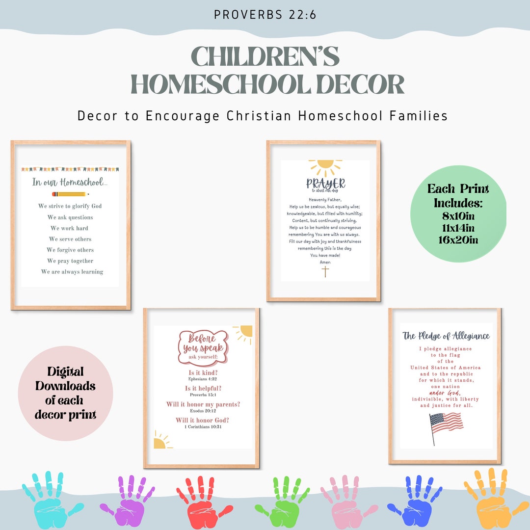 Christian Homeschool Decor, Morning Prayer, Before You Speak, Pledge of ...